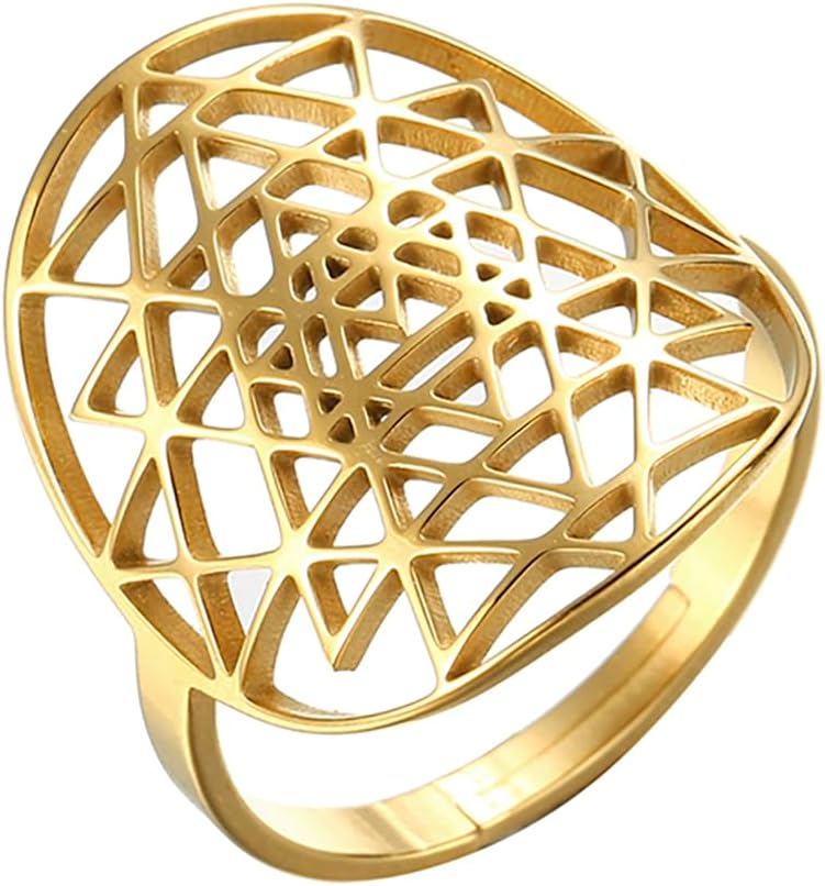 Adjustable Sri Yantra Chakra Ring Sri Yantra Amulet Talisman Pendant ...