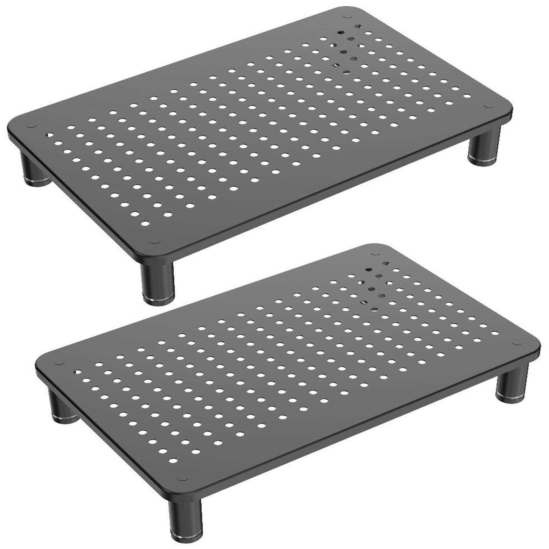 Adjustable Stackable Monitor Riser Stand with Matte Black Steel Finish ...