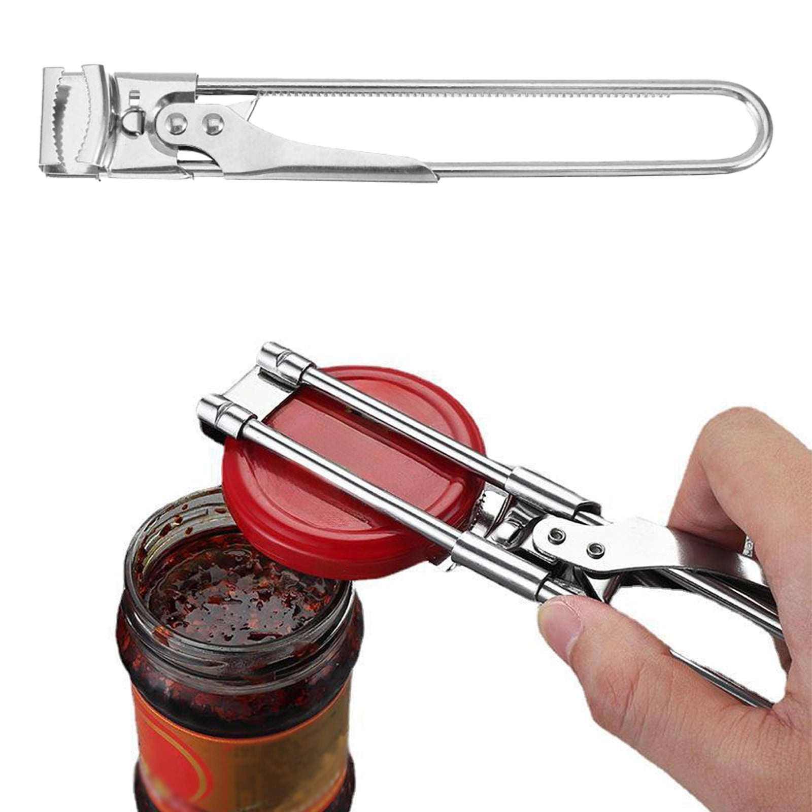 Adjustable Stainless Steel Jar & Bottle Opener, Lazy Manual Can Lid ...
