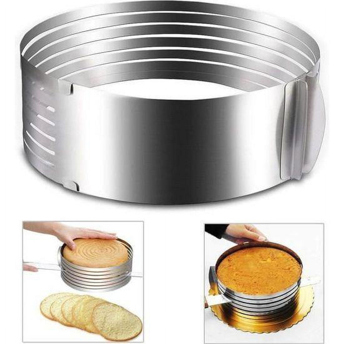 Adjustable Stainless Steel Mousse Layer Cake Mold Slicer Kit Silver ...