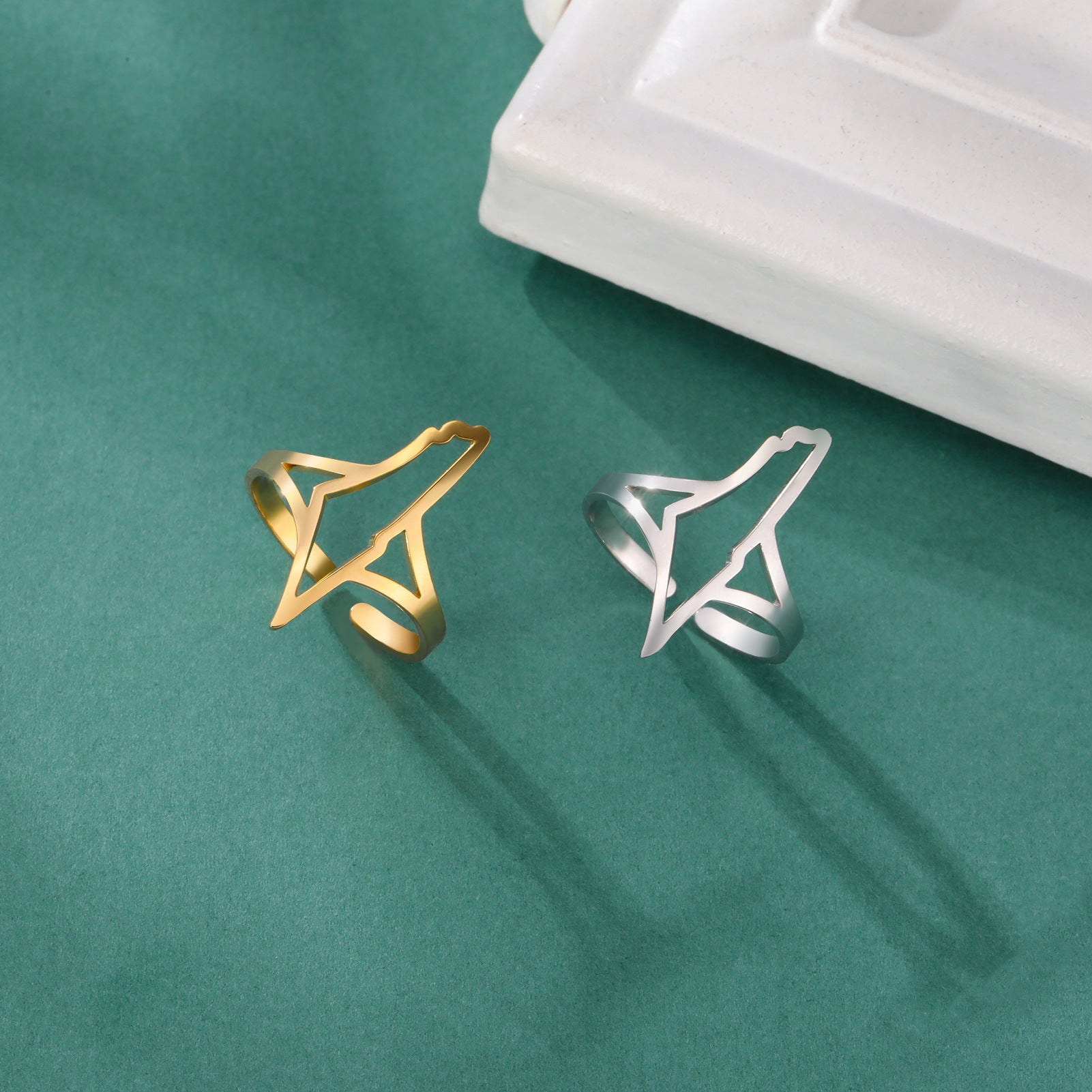 Adjustable Stainless Steel Open Ring, Unisex Punk Style Titanium Steel ...