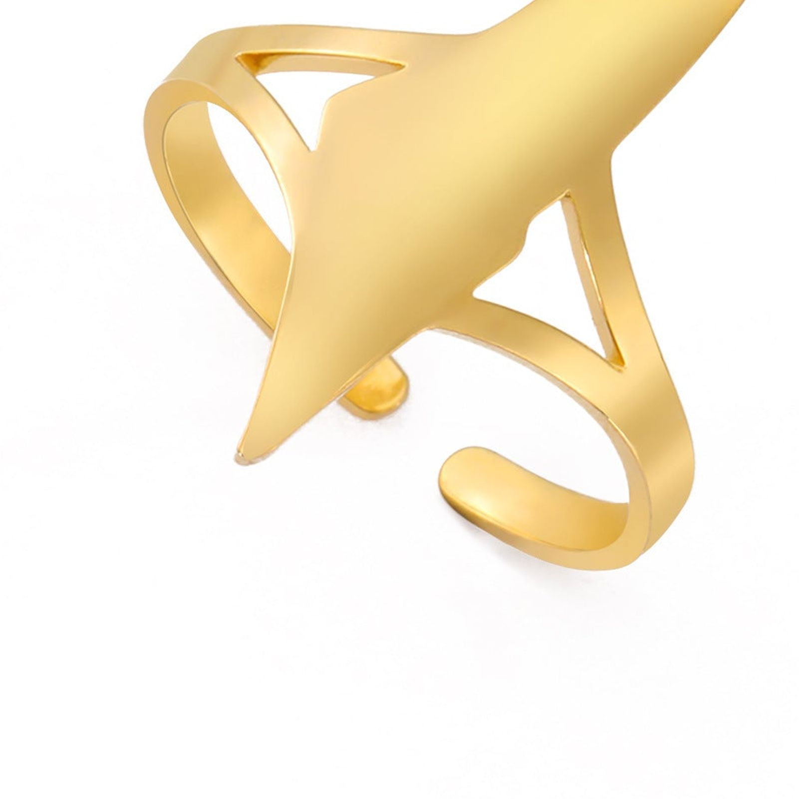 Adjustable Stainless Steel Open Ring, Unisex Punk Style Titanium Steel ...