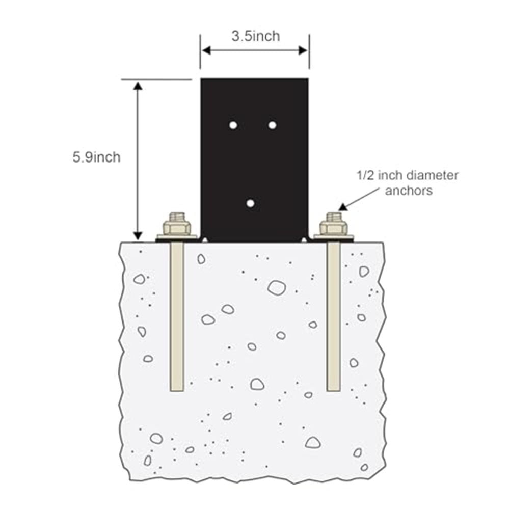 Adjustable Stainless Steel Post Base for 4" x 4" Wooden Posts in Decks ...