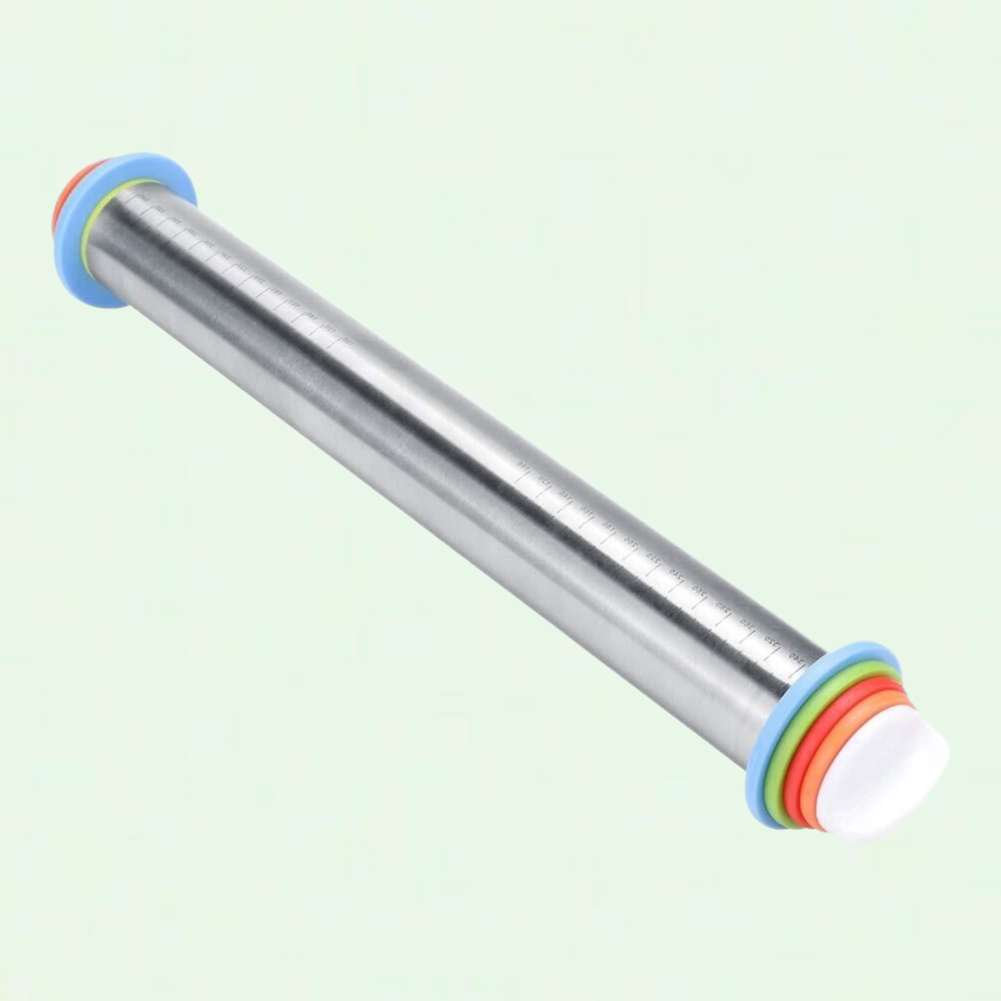 Adjustable Stainless Steel Rolling Pin with Non-stick Scale and Baking ...