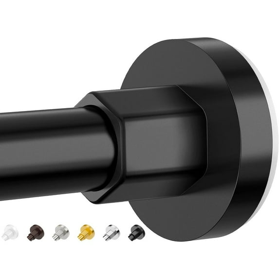 Adjustable Stainless Steel Shower Curtain Tension Rod - Rustproof No-Drill Non-Slip Expandable ...