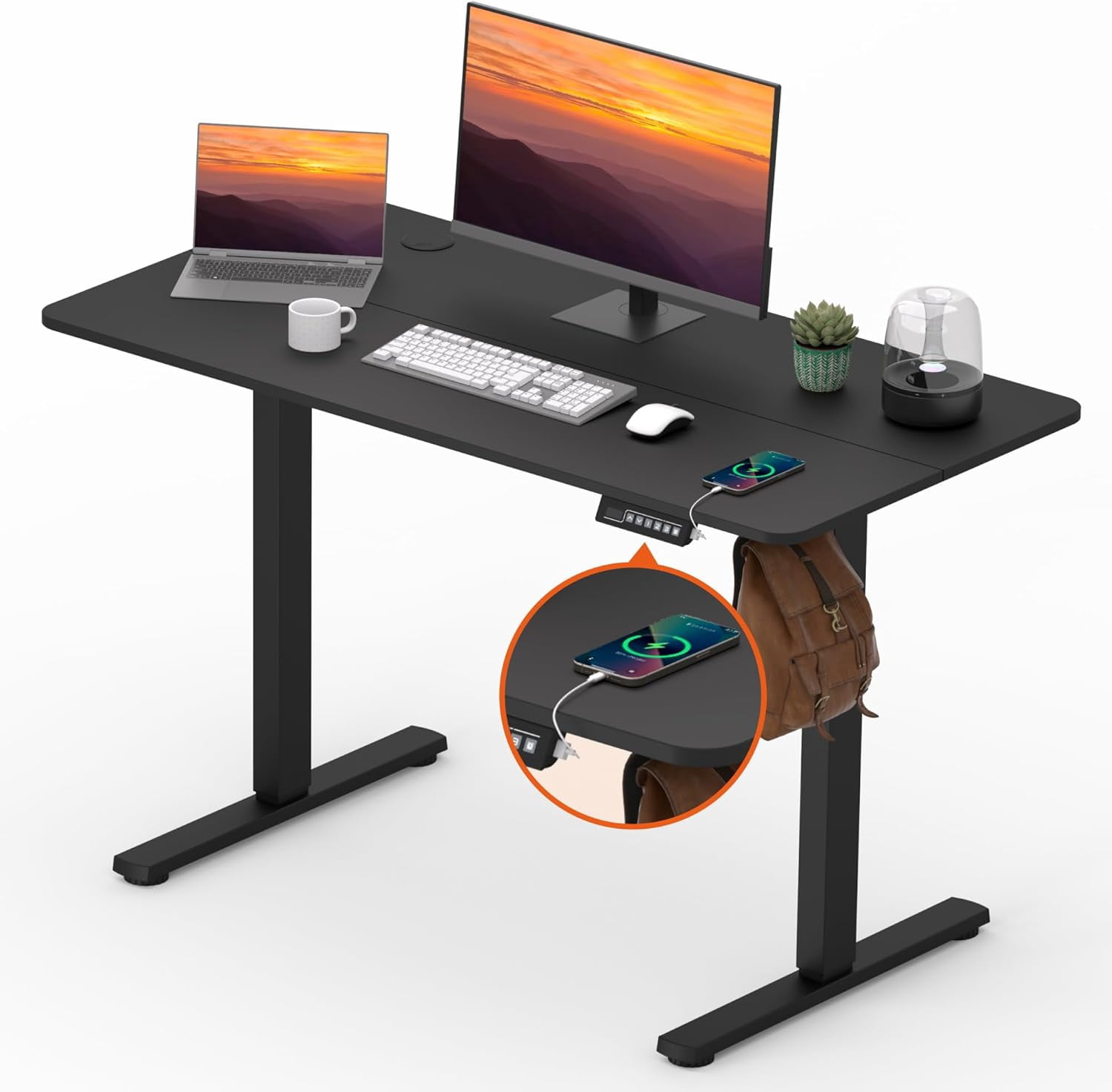 Adjustable Standing Desk, 47x24 Inches Home Office Desk with Memory ...