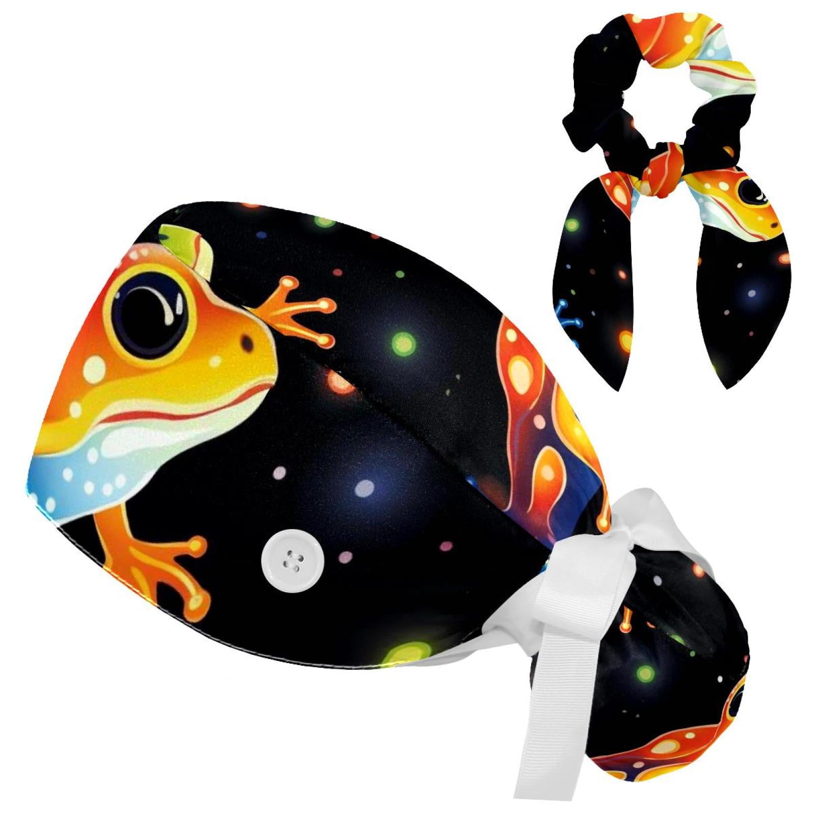 Adjustable Starry Frog Surgical Scrub Cap with Bow Hair Matching ...