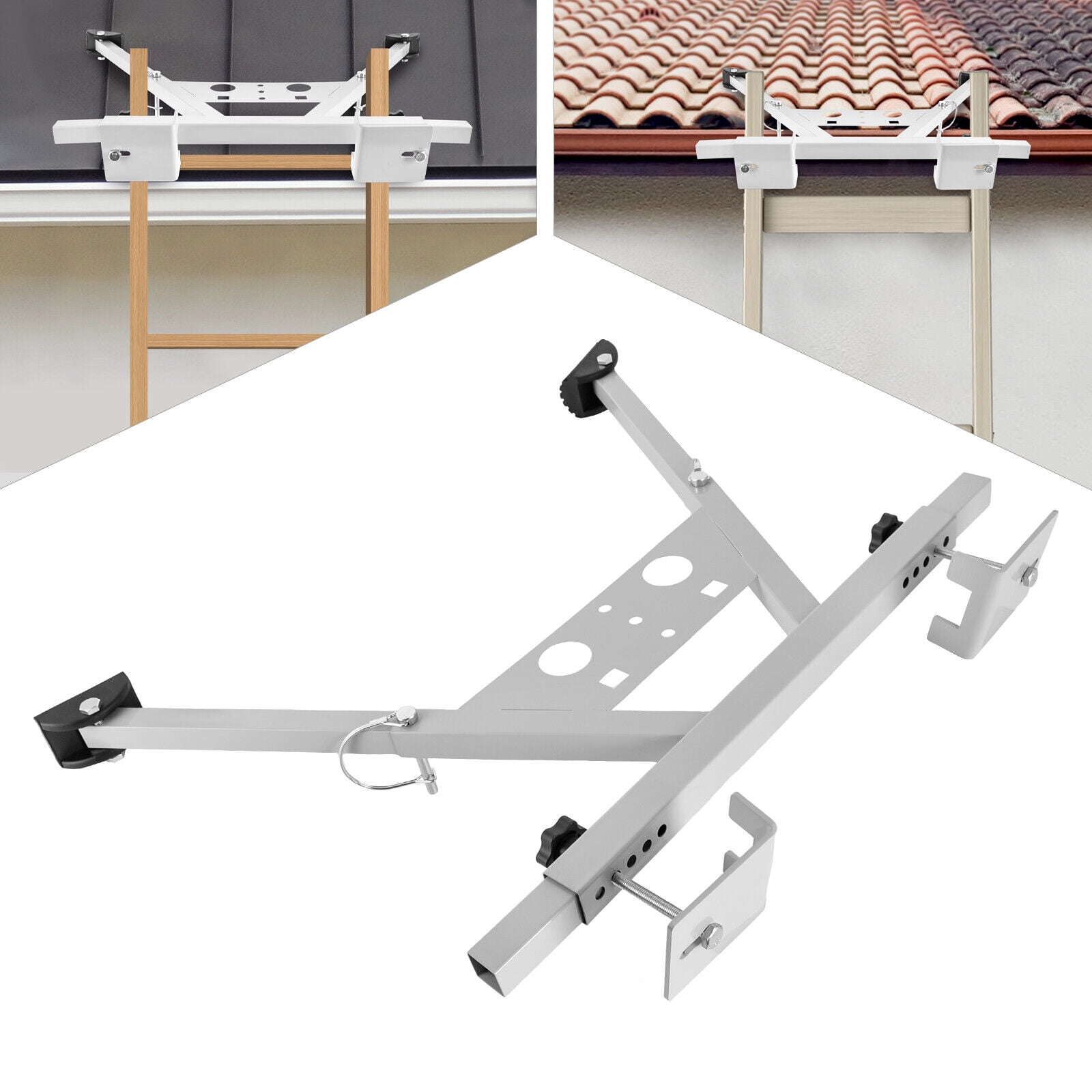 Adjustable Steel Ladder Stabilizer with Non-Slip Pads 771.6 lbs Load ...