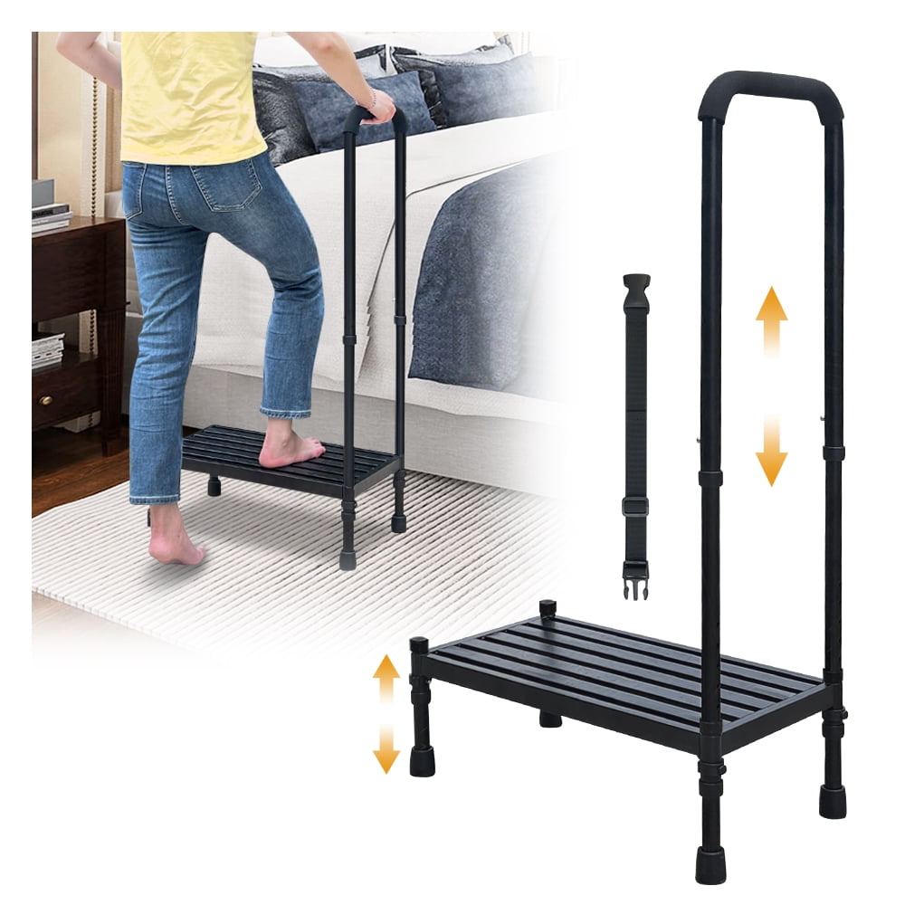Adjustable Step Stool with Handle for Seniors, Bedside Assist Steps for ...
