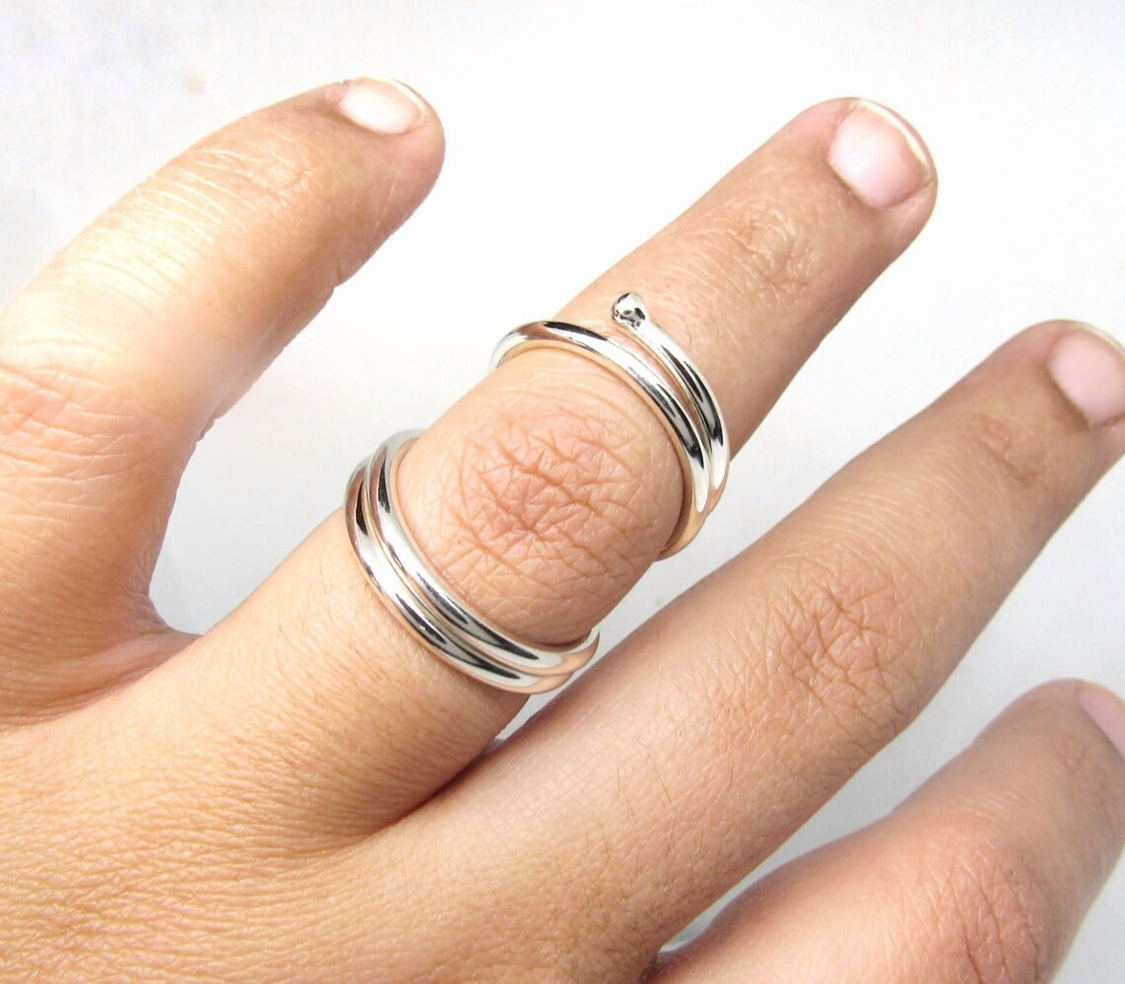 Adjustable Sterling Silver Splint Wire Ring for PIP & DIP Joint Support ...