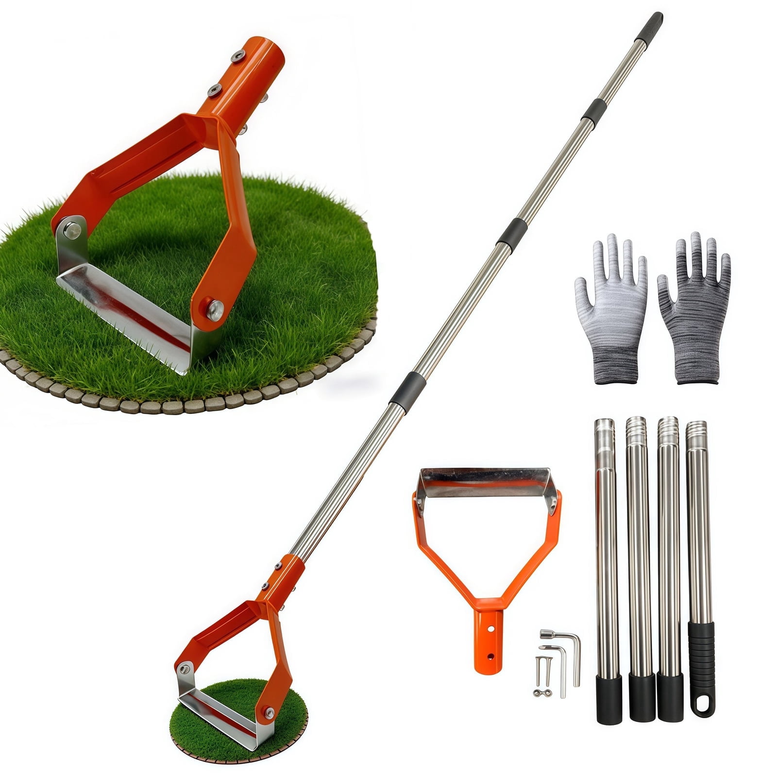 Adjustable Stirrup Hoe with Long Handle, Heavy Duty Loop Scuffle Hoe ...