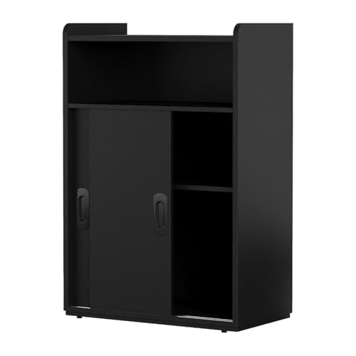 Adjustable Storage Cabinet with Sliding Doors, Multi-Functional ...