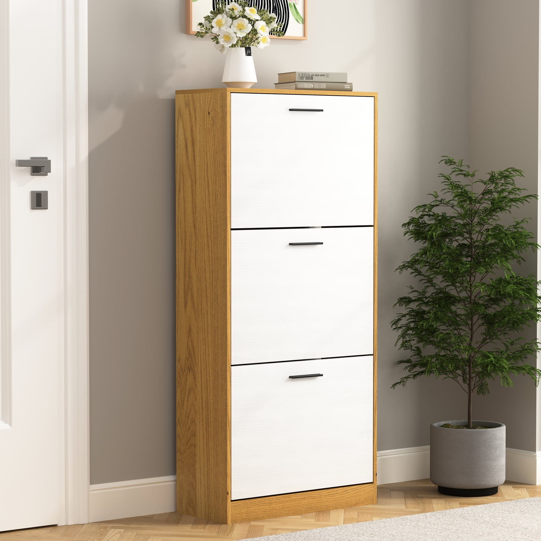 Adjustable Storage + Flip Drawer Style - Suit Different Shoe Sizes ...