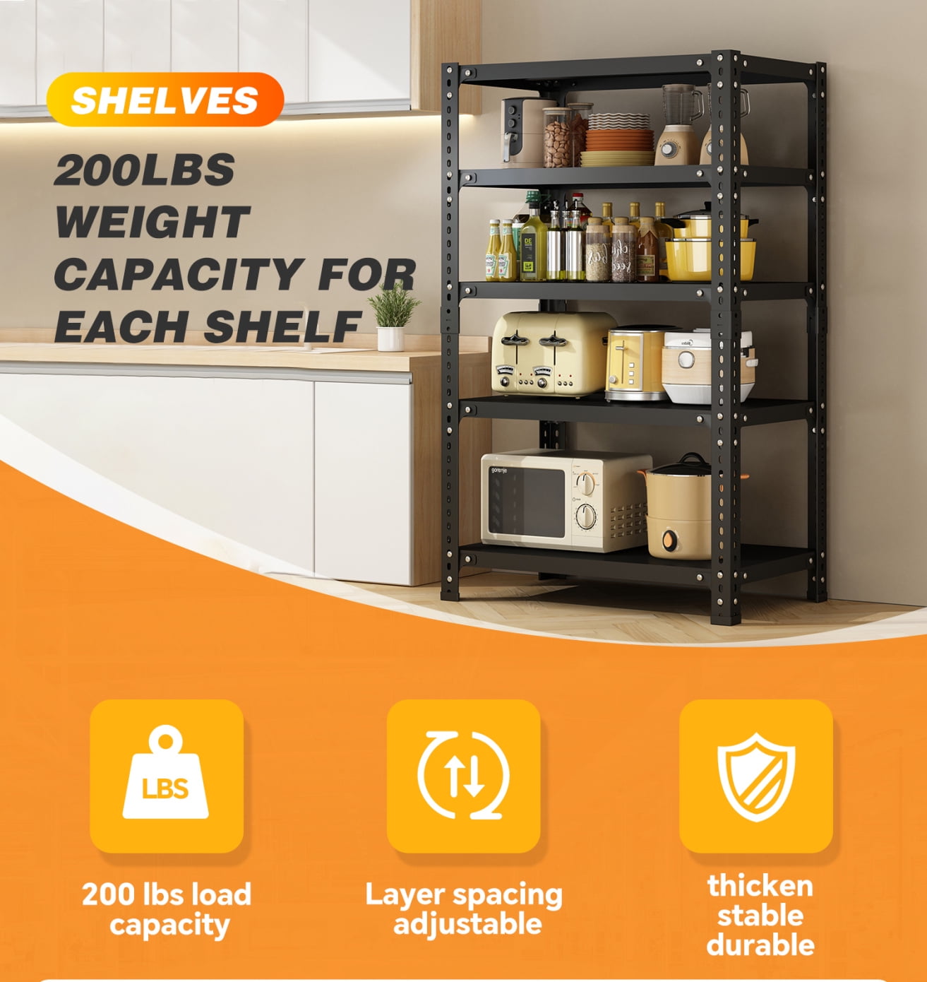 Adjustable Storage Rack Heavy Duty Metal Shelving Unit for Basement ...