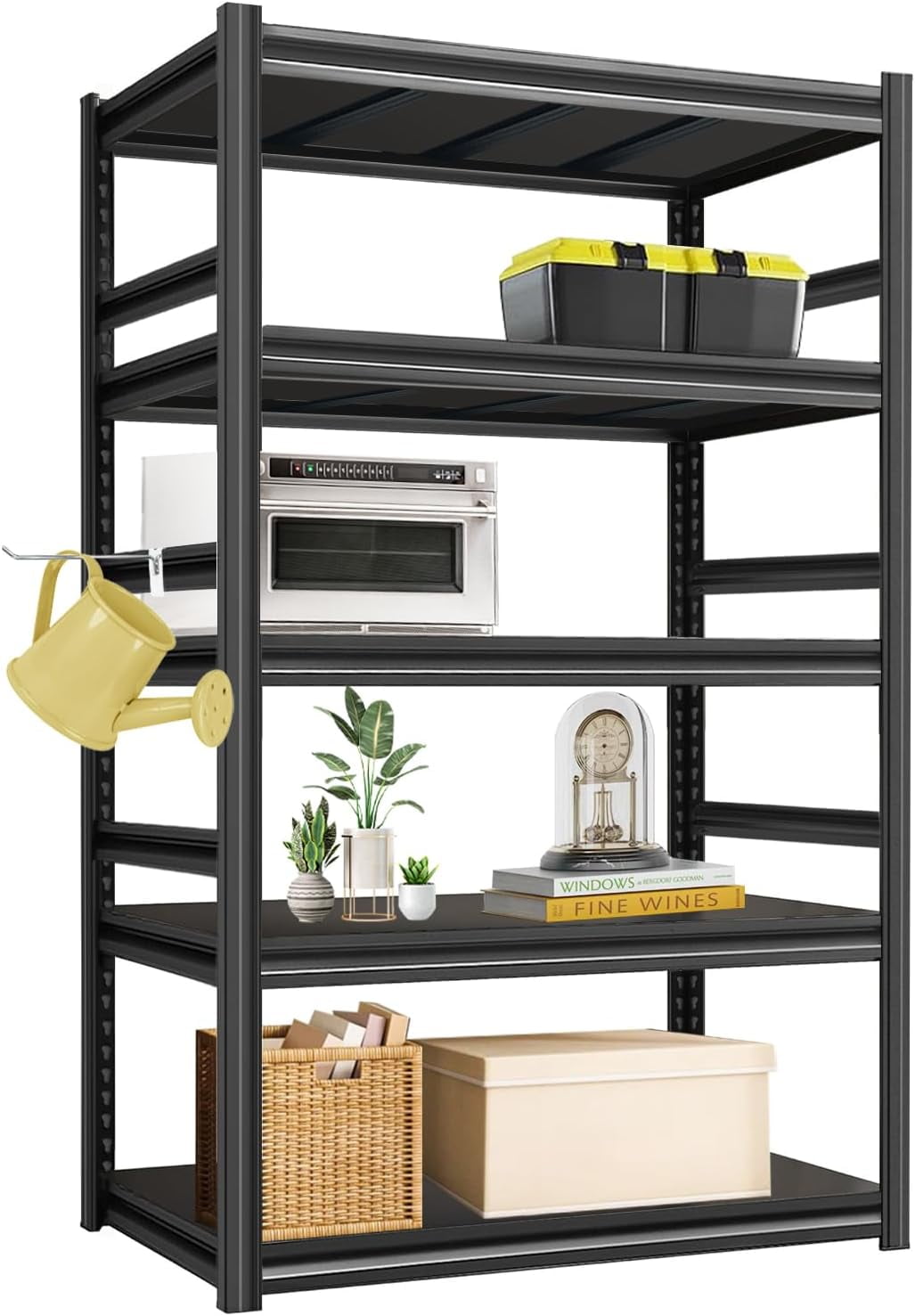 Adjustable Storage Shelves, 5 Tier Boltless Garage Shelving with ...