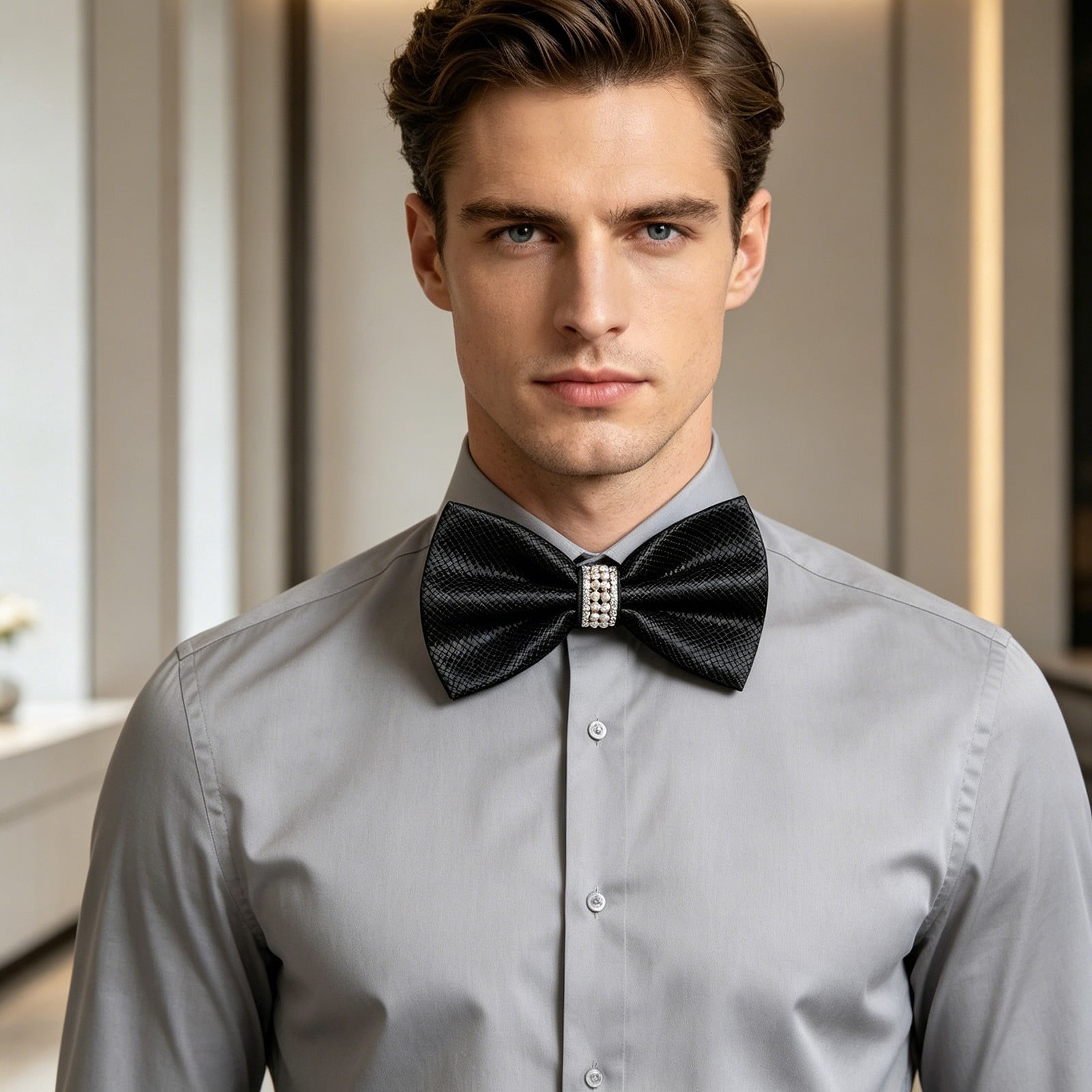 Adjustable Strap Men's Formal Tuxedo Bow Tie for Wedding Party - Solid ...