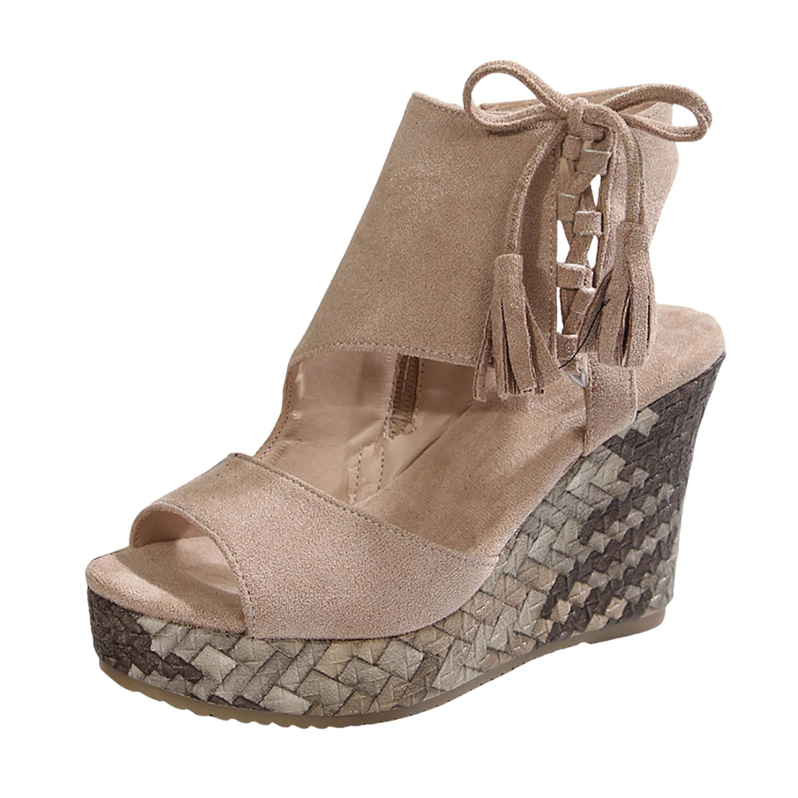 Adjustable Strappy Wedge Sandals Gladiator Slides Women Hook Loop ...