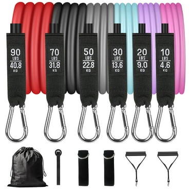 HPYGN 50lb Resistance Bands Kit, Exercise Bands with Handles, for Heavy ...