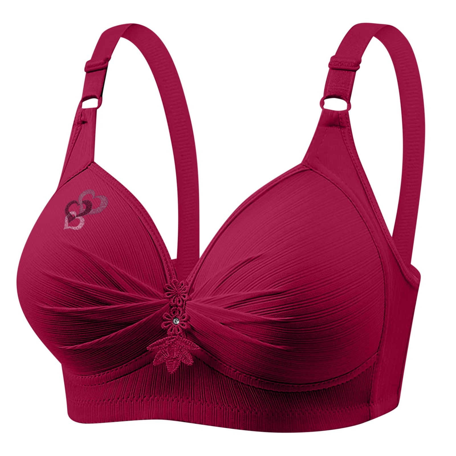 Adjustable Straps V Neck Bras for Women B/C Cup Wireless Full Coverage ...
