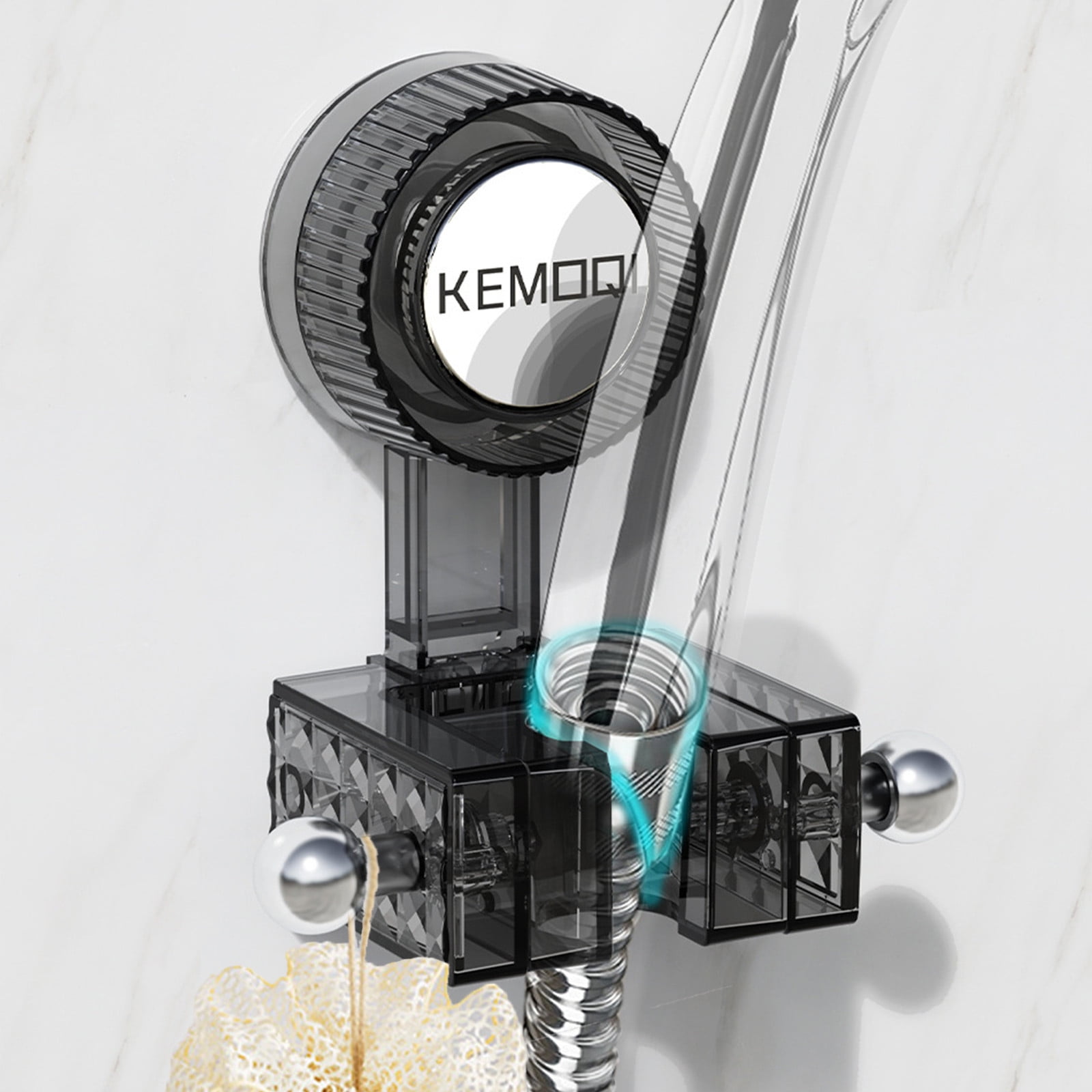 Adjustable Suction Cup Shower Head Holder Wall Mount,No Drilling ...