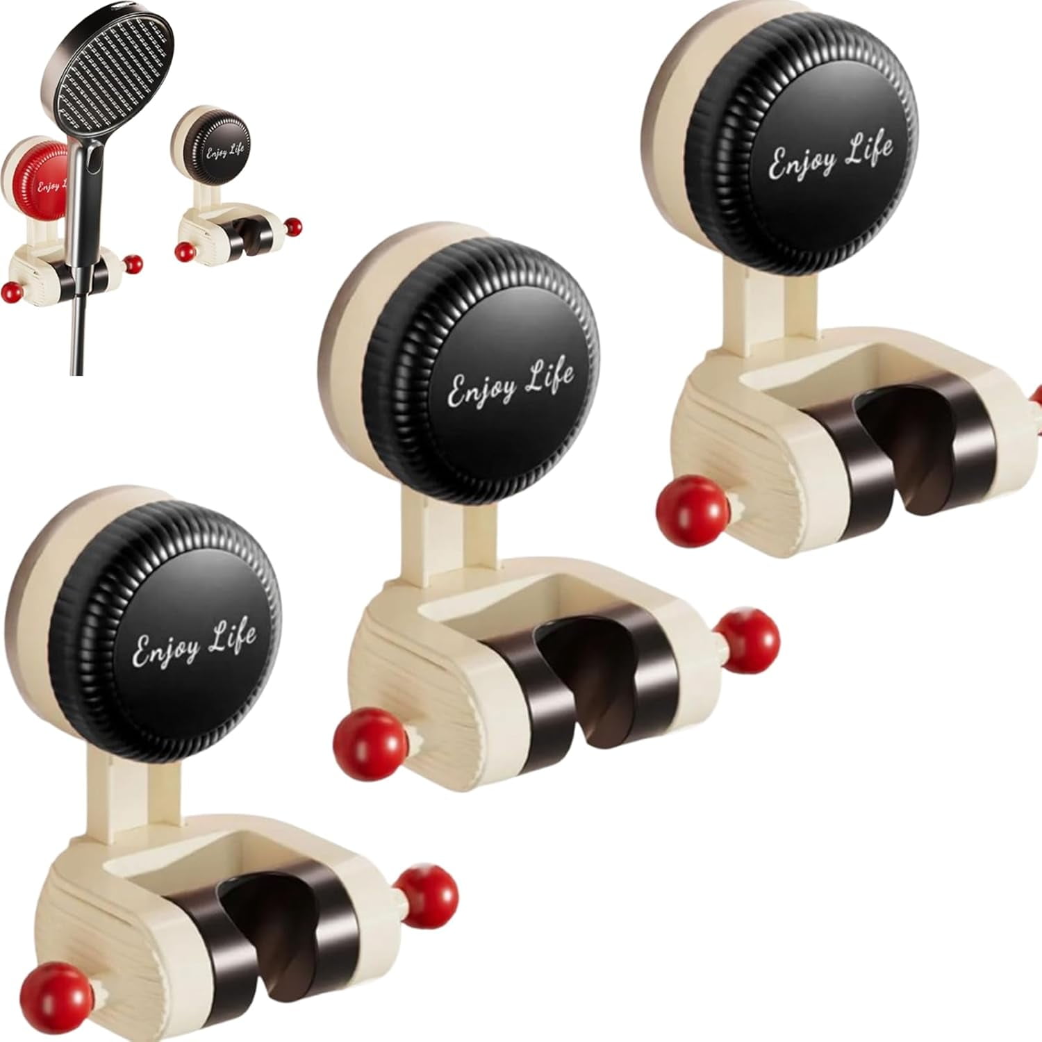 Adjustable Suction Cup Shower Holder, Bathroom Wall Mounted Head ...