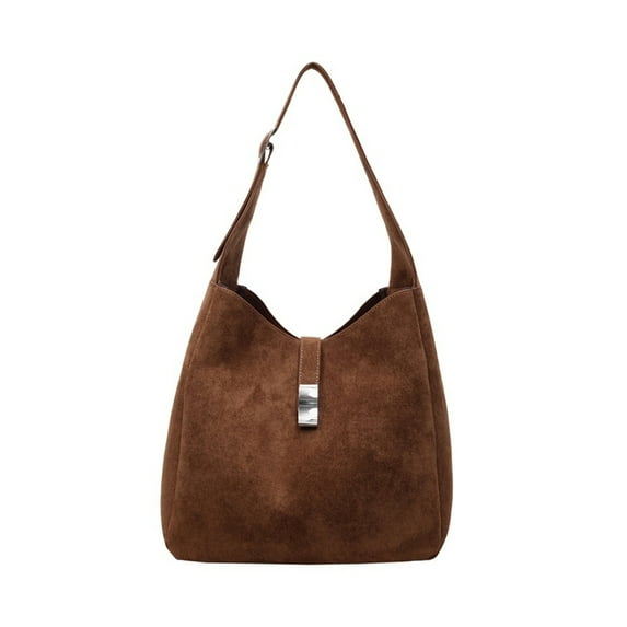 Adjustable Suedes Bucket Bag For Daily Use Underarm Purse With Soft ...