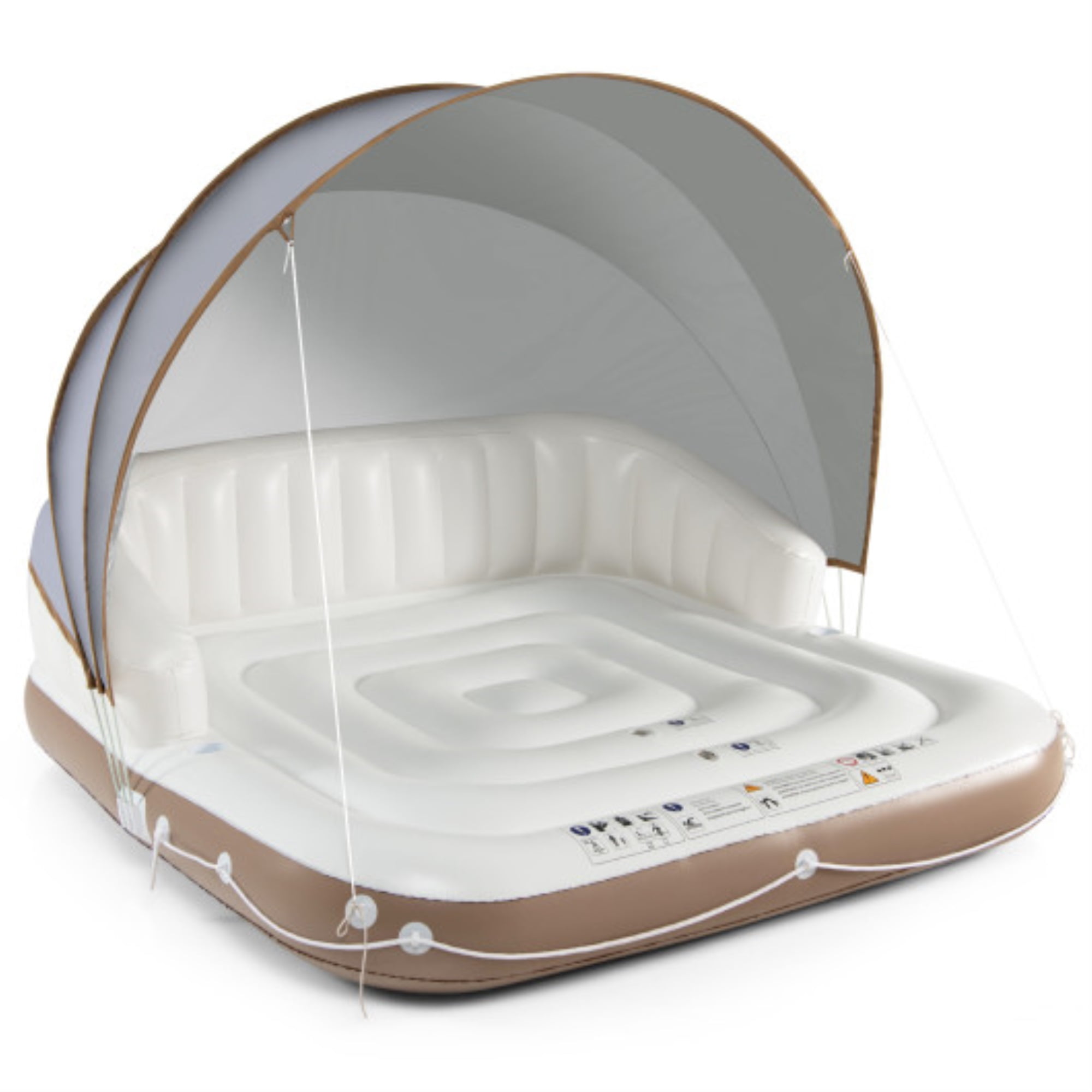 Adjustable Sunshade Inflatable Pool Float with Cup Holders and Compact ...
