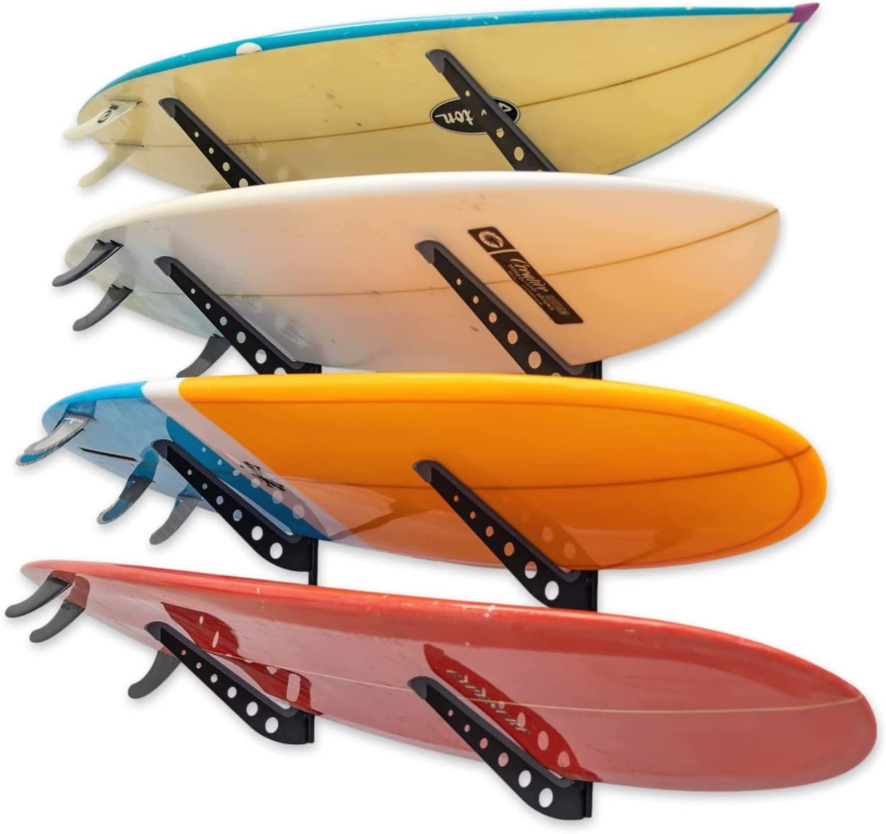 Adjustable Surfboard Storage Rack, 4 Board Wall Mount Display - Walmart.com