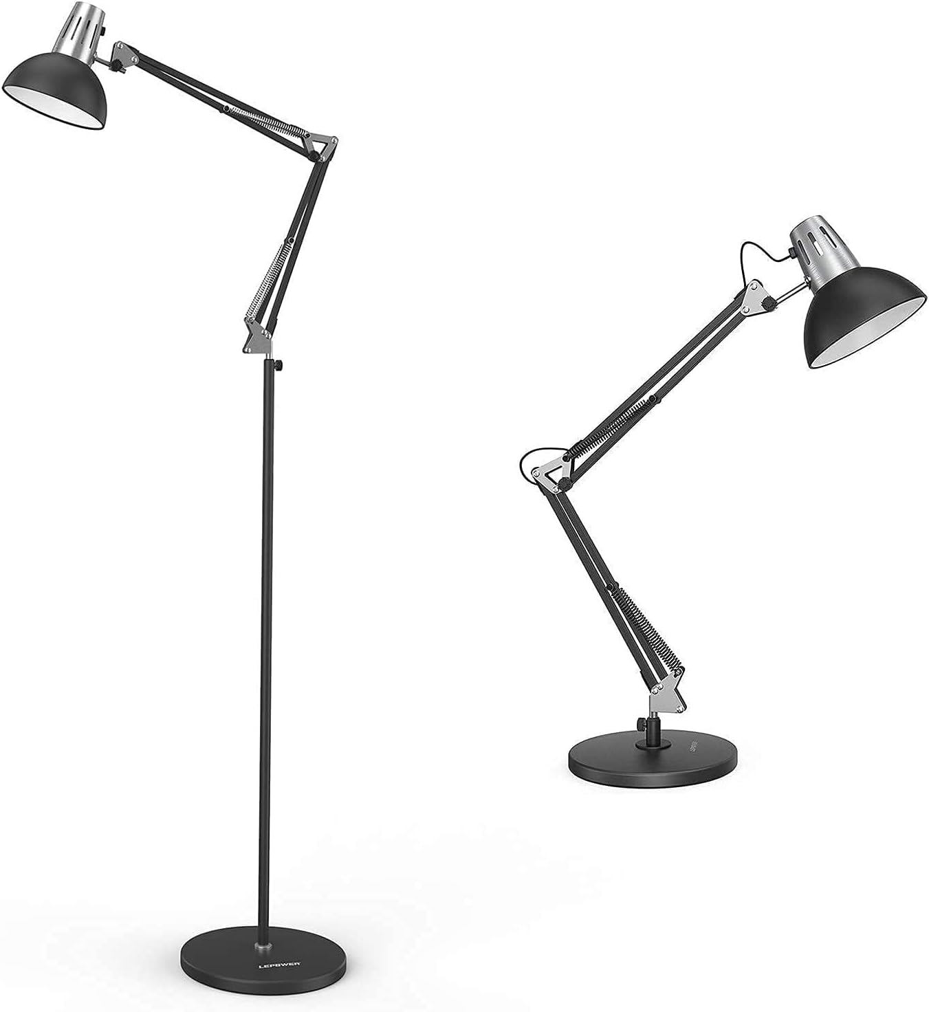 Adjustable Swing Arm Floor Lamp - Industrial Architect Reading Light ...
