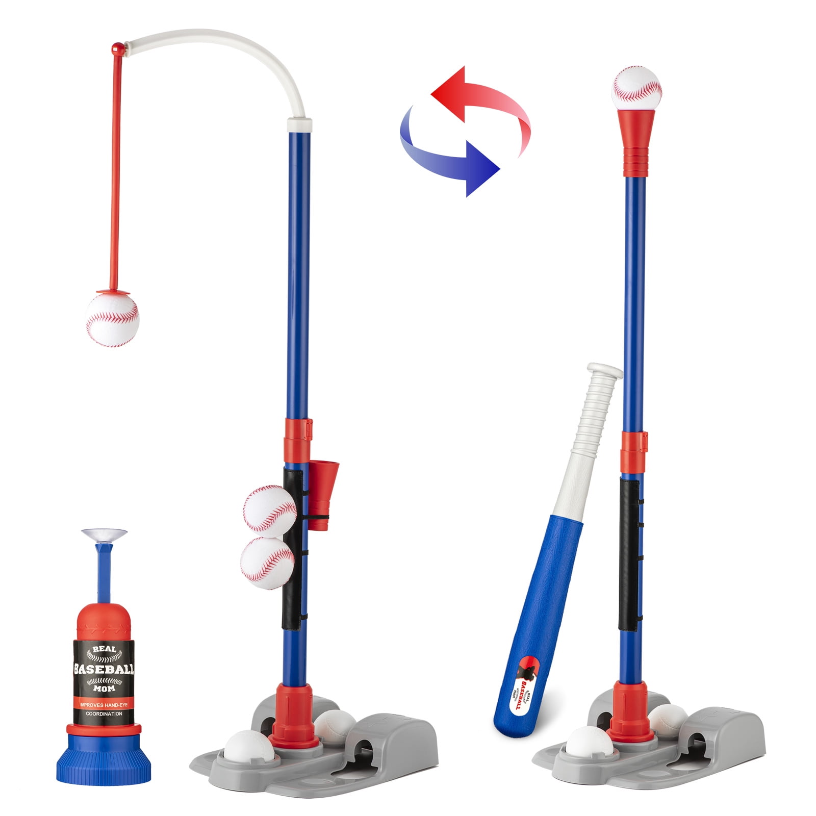 Adjustable T-Ball Set for Kids 3-8 | Outdoor Baseball Toy with Bat ...