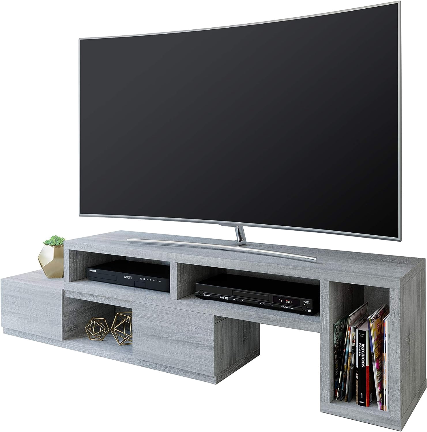 Adjustable TV Stand for 75 Inch TV, Modern TV Stand for Living Room ...
