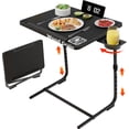 Adjustable TV Tray Black Dinner - Folding Trays for Eating On Couch ...