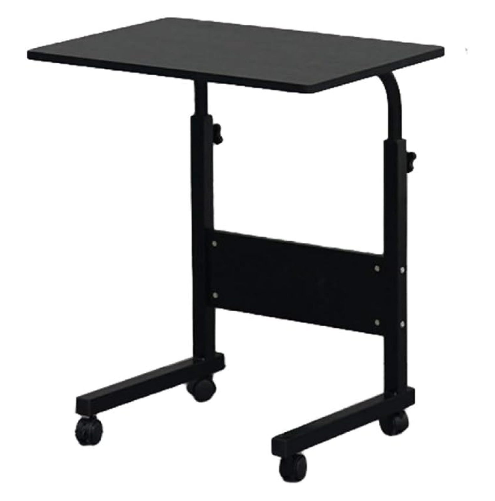 Adjustable TV Tray Table Rolling Sofa Side Snack Table with Wheels ...
