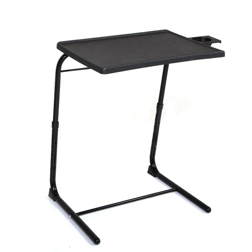 Adjustable TV Tray Table with Cup Holder; Folding TV Dinner Table with ...
