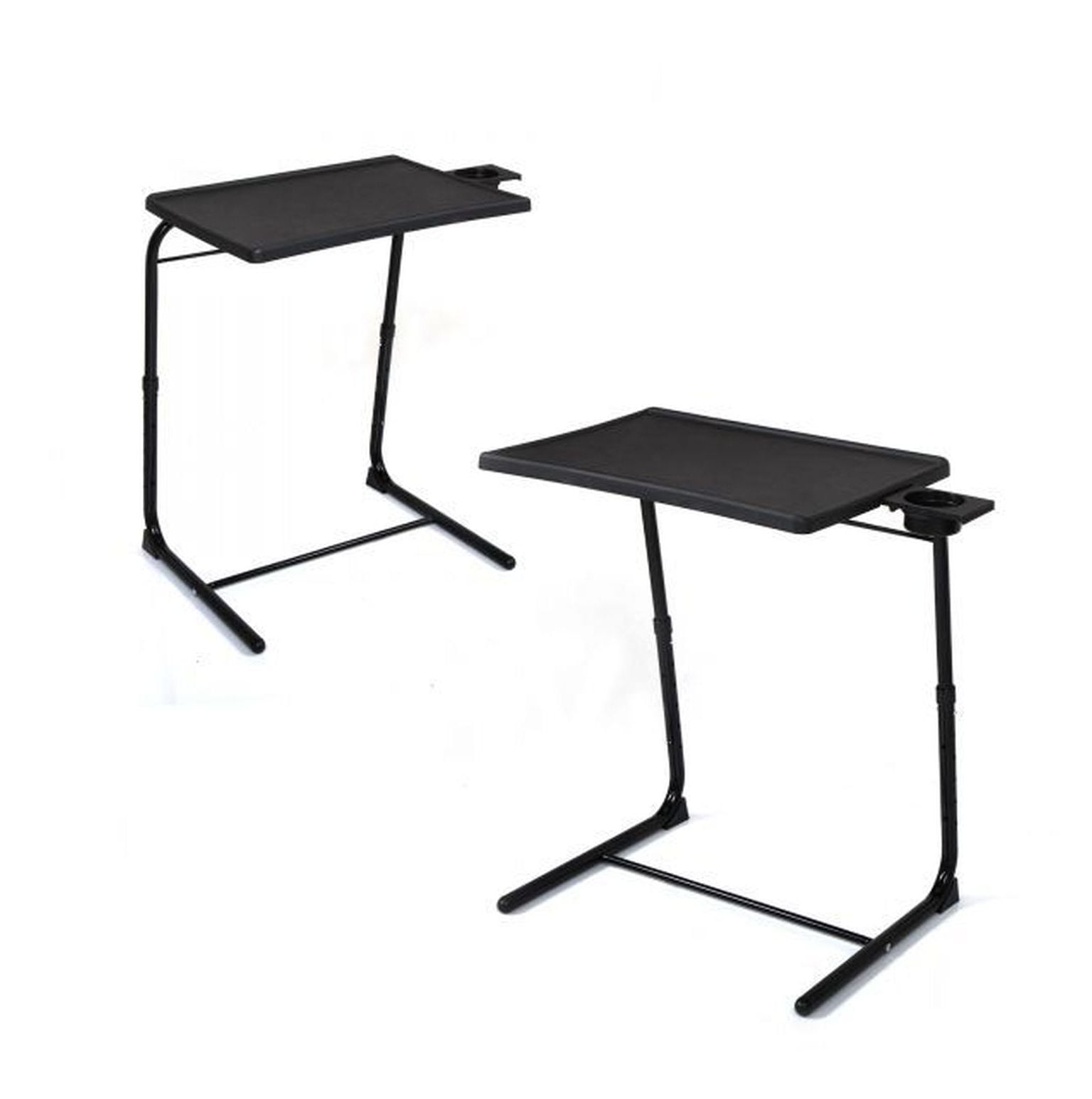 Adjustable TV Tray Table with Cup Holder; Folding TV Dinner Table with ...