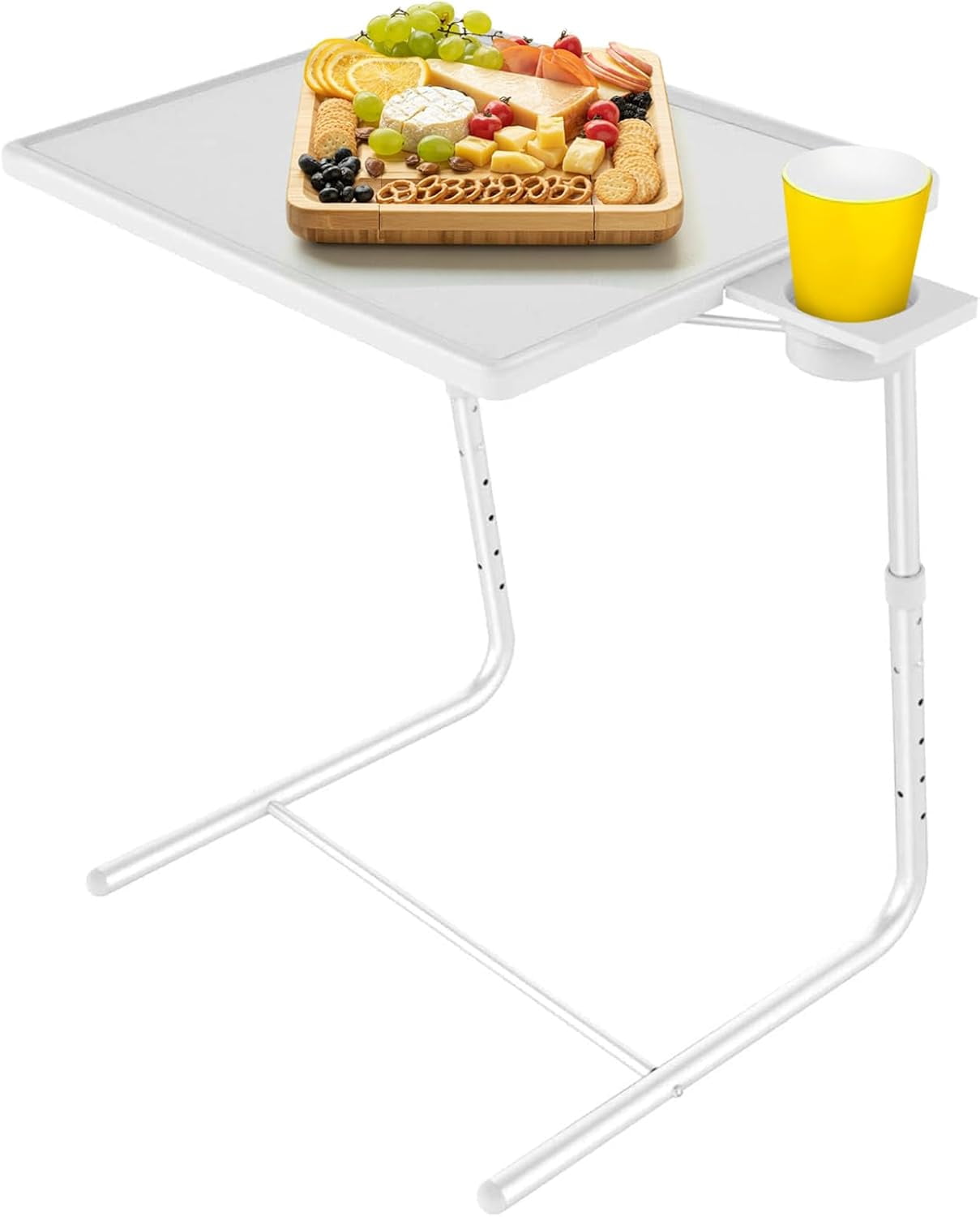Adjustable TV Tray Tables with 6 Height & 3 Tilt Angle, Folding TV ...