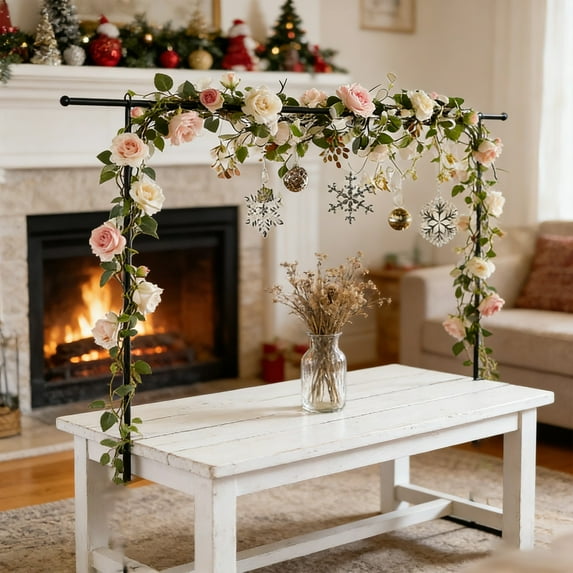 Adjustable Table Arch Stand - Easy Install Table Rod Stand with Clamps ...