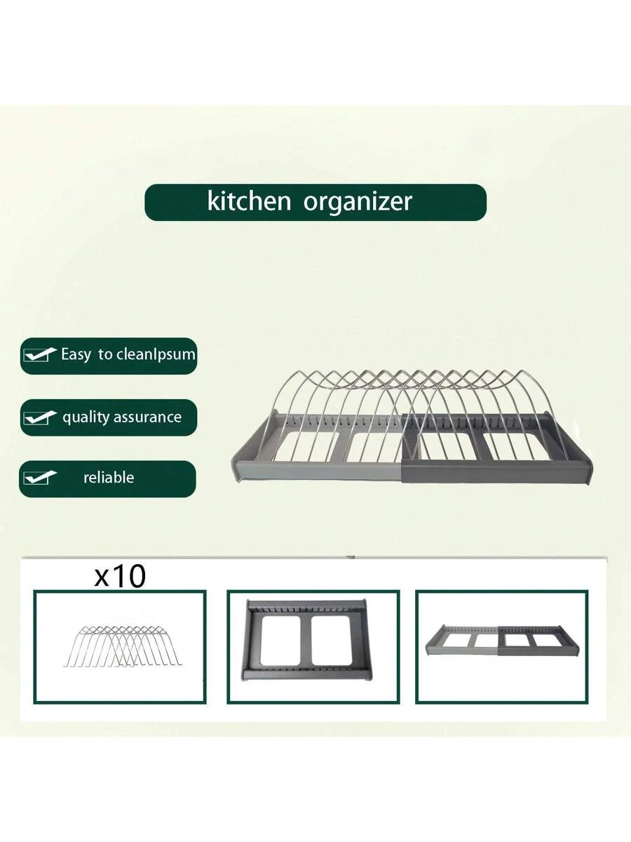 Adjustable Telescopic Pot Cover Bracket, 7-Partition Kitchen Utensil ...