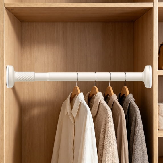 Adjustable Telescopic Stainless Steel Curtain Rod, No Drilling Required ...