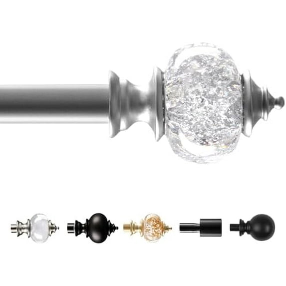 Adjustable Telescoping Curtain Rod 66-120 Inch, Heavy‑Duty Metal Rod ...