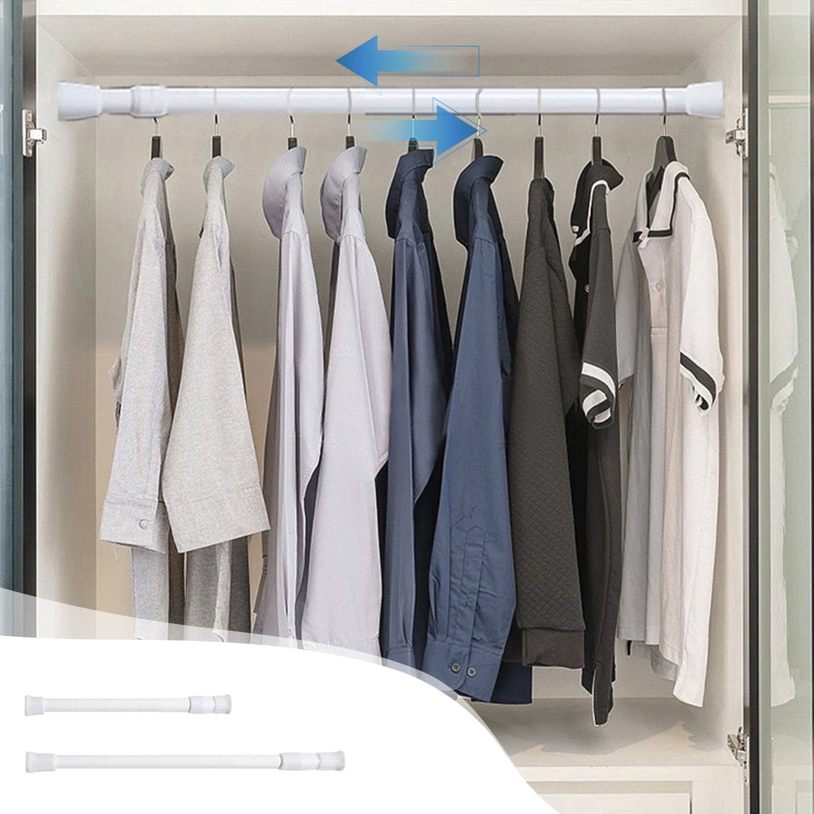 Adjustable Tension Curtain Rod 28-48 Inches, No Drill Spring Loaded ...