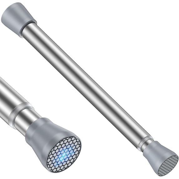 Adjustable Tension Rod 16-26 Inch Silver Extendable No-Drill Curtain ...