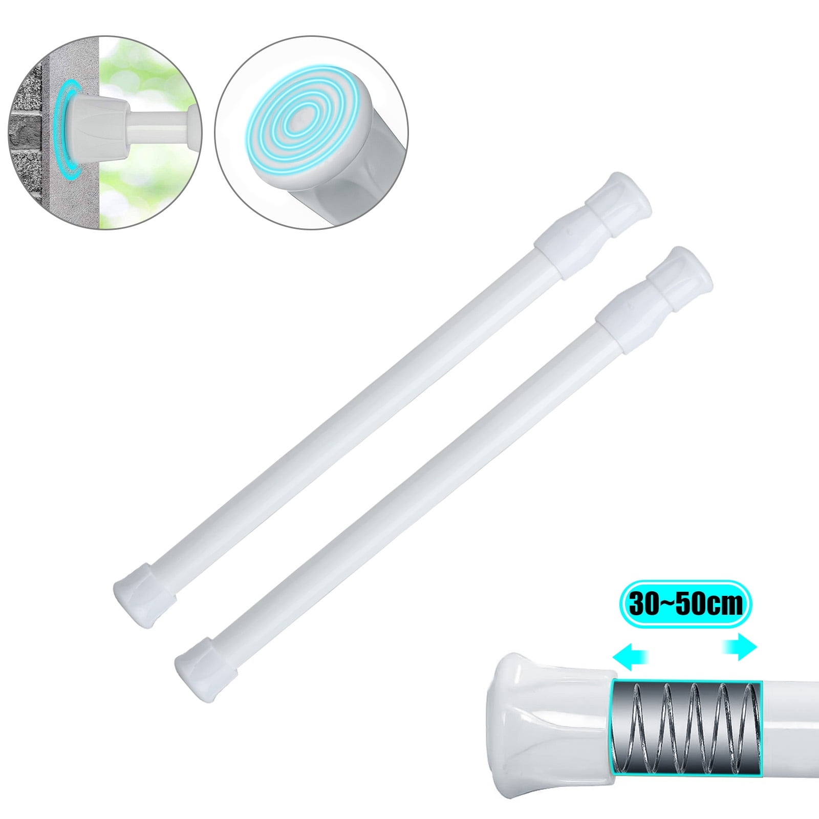 Adjustable Tension Rods, 19.7"/27.6" Spring Tension Rods, Extension ...