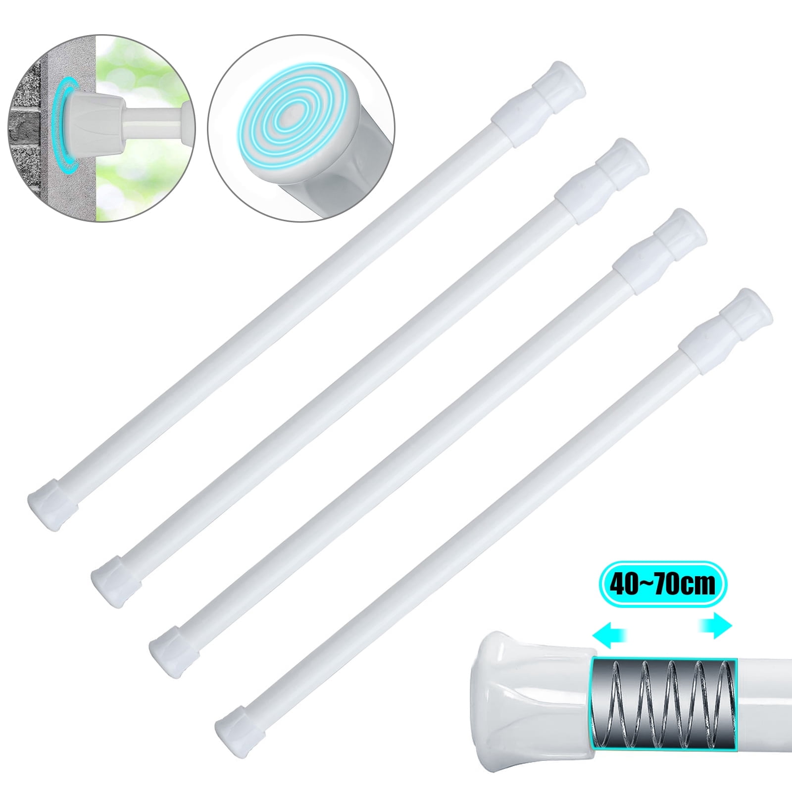 Adjustable Tension Rods - 19.7"/27.6" Spring Tension Rods, Extension ...