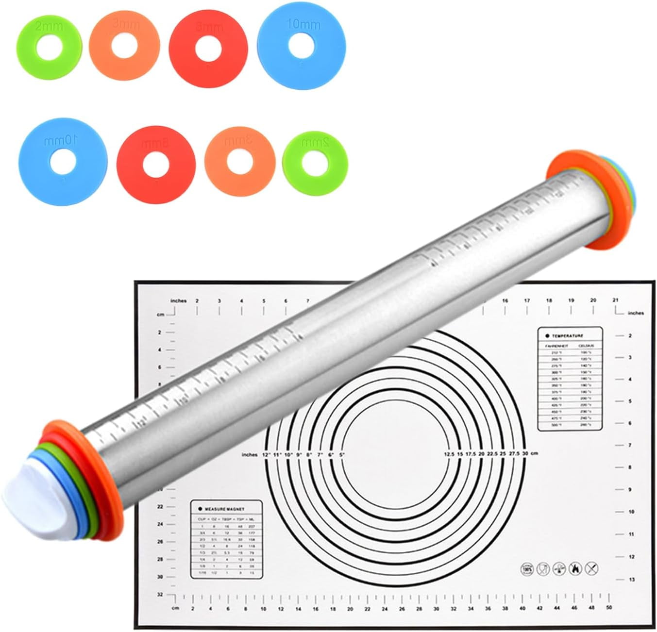 Adjustable Thickness Rolling Pin, 2025 New Stainless Steel Rolling Pin ...