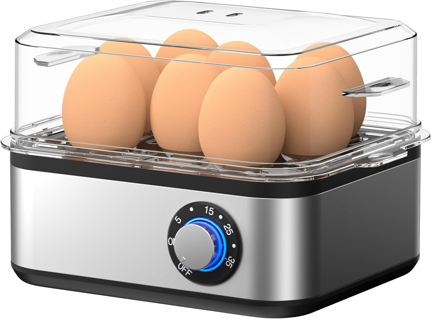 Adjustable Timer Electric Egg Cooker for Hard Boiled Eggs 8 Eggs ...