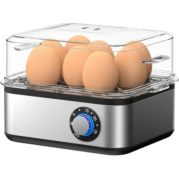 Adjustable Timer Electric Egg Cooker for Hard Boiled Eggs 8 Eggs ...