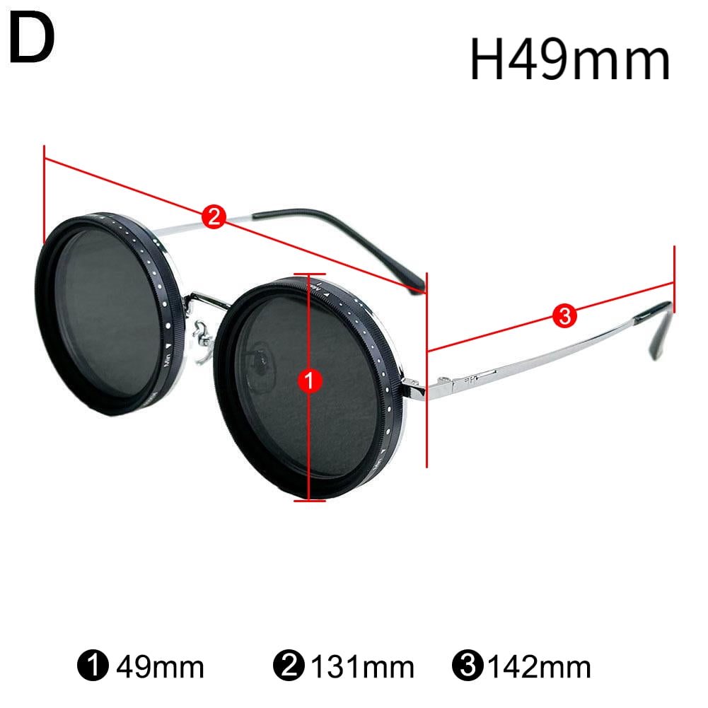 Adjustable Tint Polarized Round Sunglasses, With ND9 1-9 Gears Shatter ...