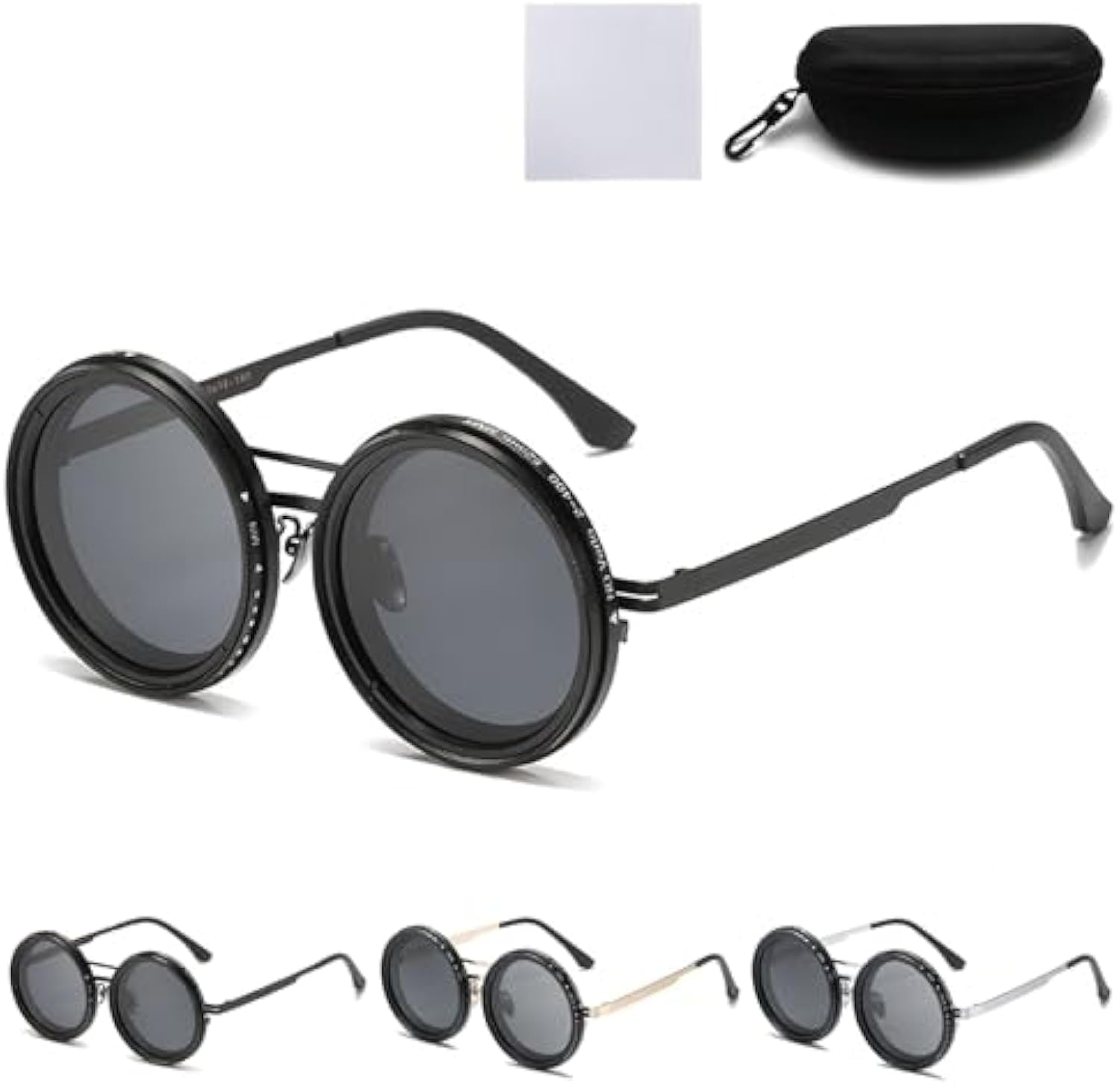 Adjustable Tint Polarized Round Sunglasses for Men, 2025 New Vision ...