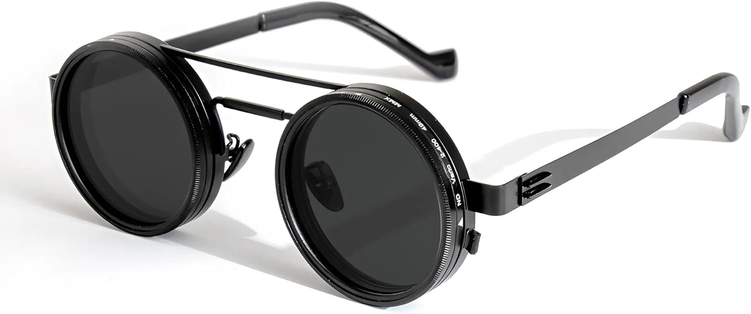 Adjustable Tint Polarized Sunglasses – 1-9 Gear ND Filter Round Glasses ...